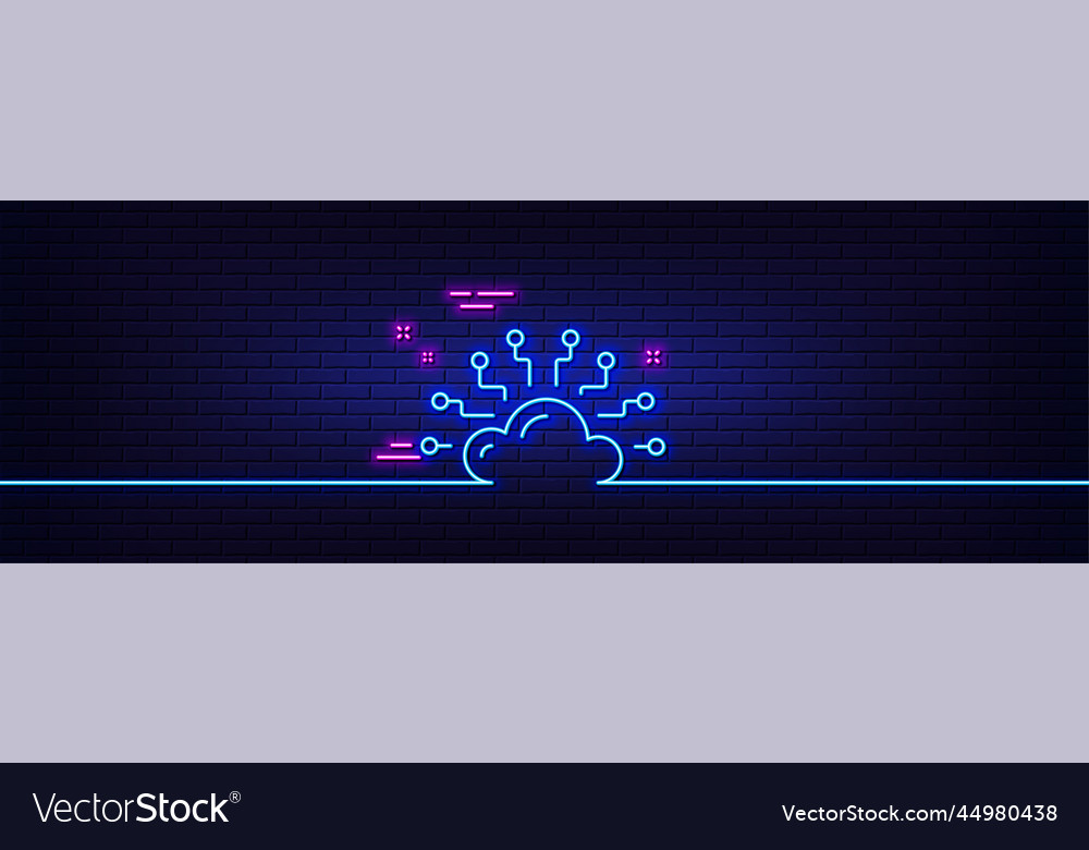 Cloud computing network line icon internet data Vector Image