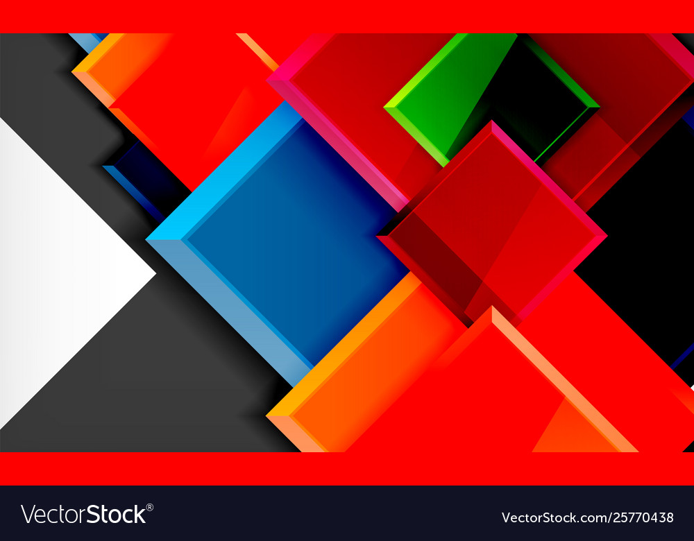 Colorful square and rectangle blocks background Vector Image