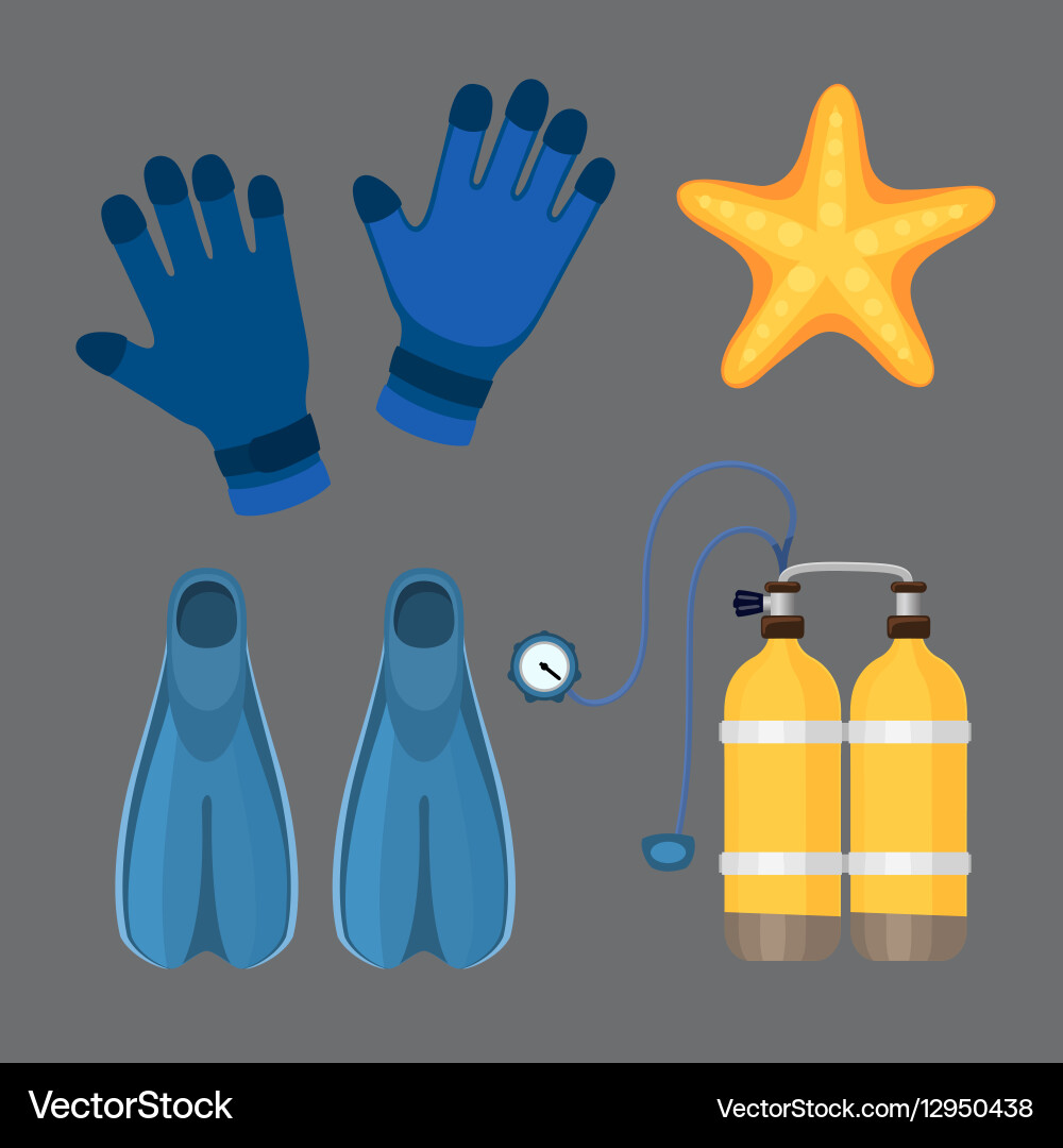 Diving suit scuba underwater equipment Royalty Free Vector