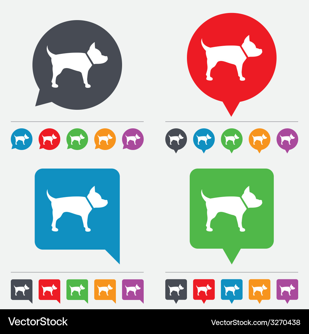 Dog sign icon pets symbol Royalty Free Vector Image