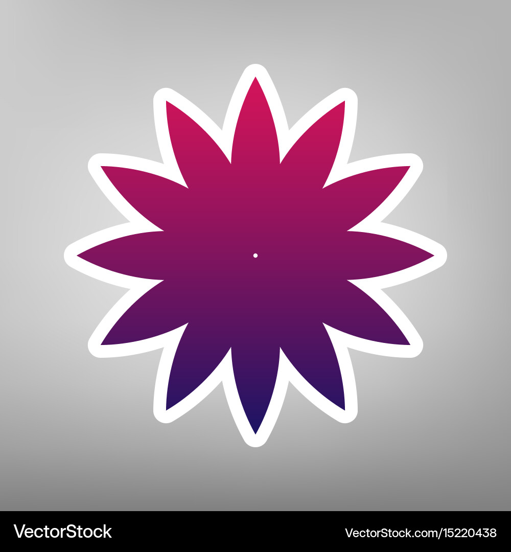 Flower sign purple gradient icon on white Vector Image