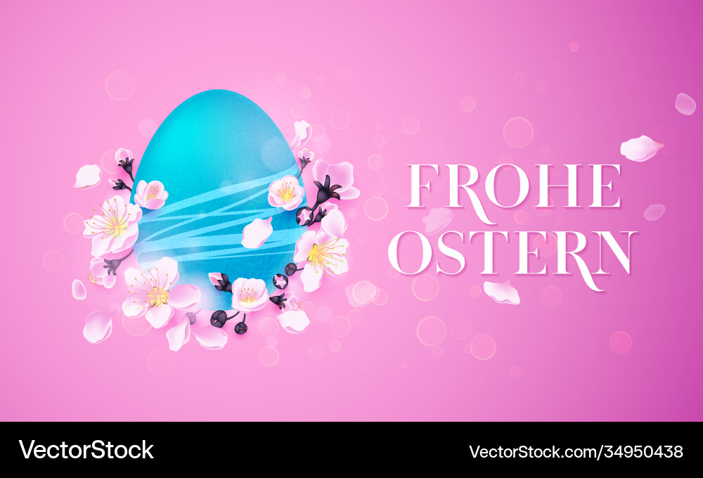 Happy easter german frohe oster paschal egg Vector Image