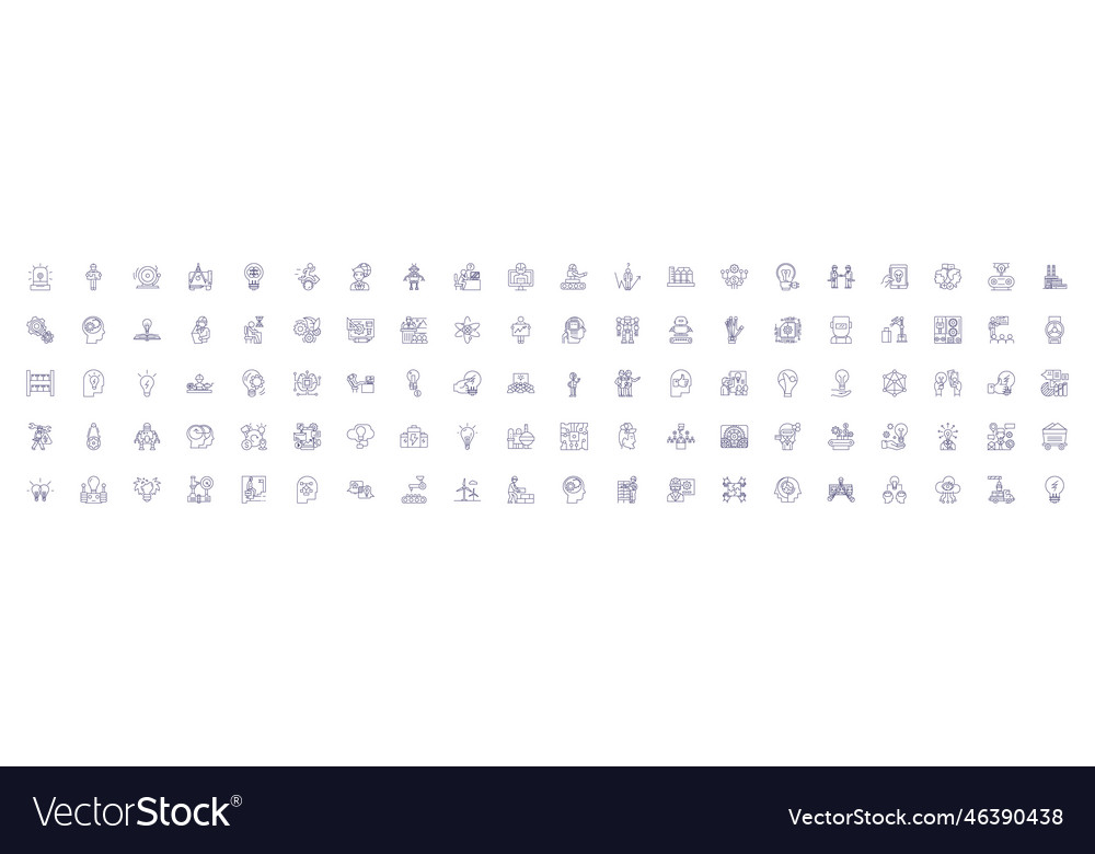 Machine vision line icons signs set design Vector Image Machine vision line icons signs set design Vector Image