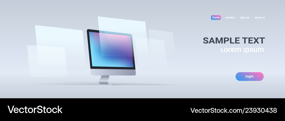 Modern desktop monitor workstation blank computer Vector Image