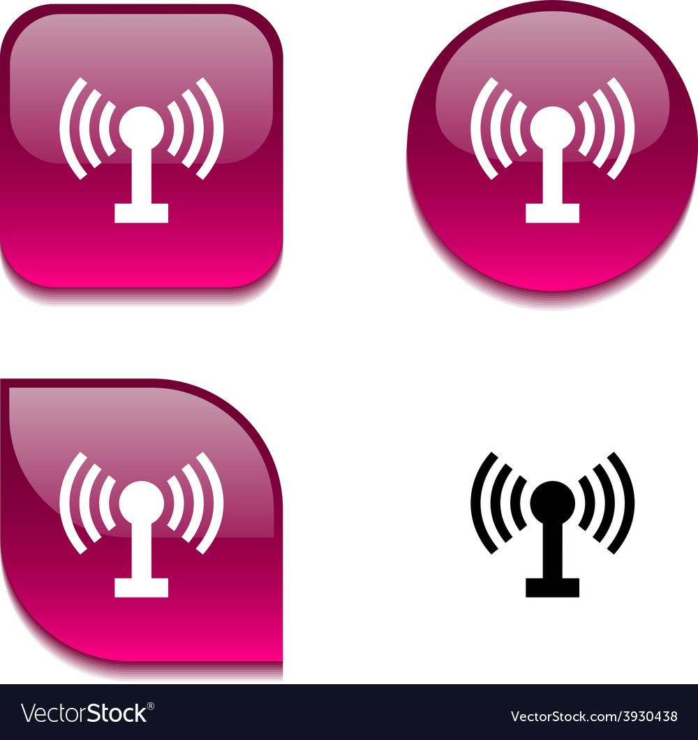 Radio glossy button Royalty Free Vector Image - VectorStock
