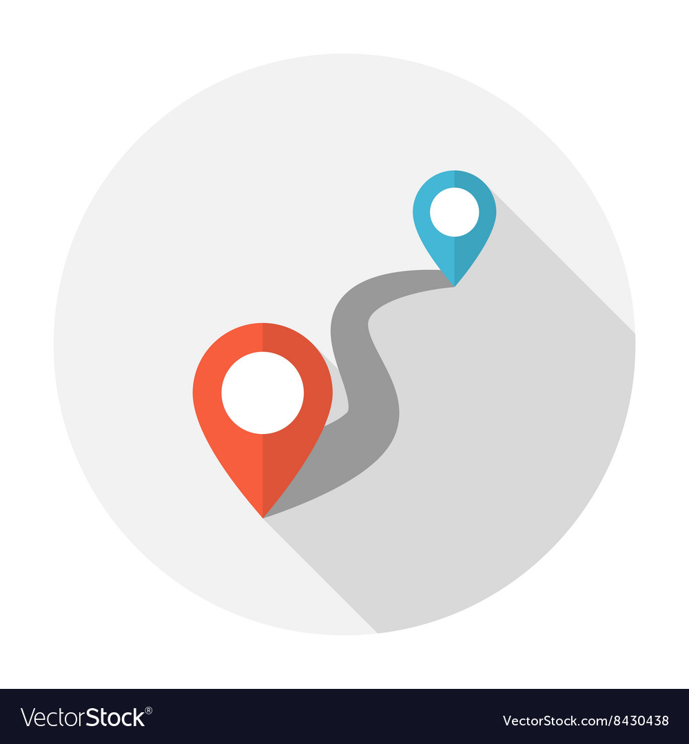 Road with pin pointer Royalty Free Vector Image