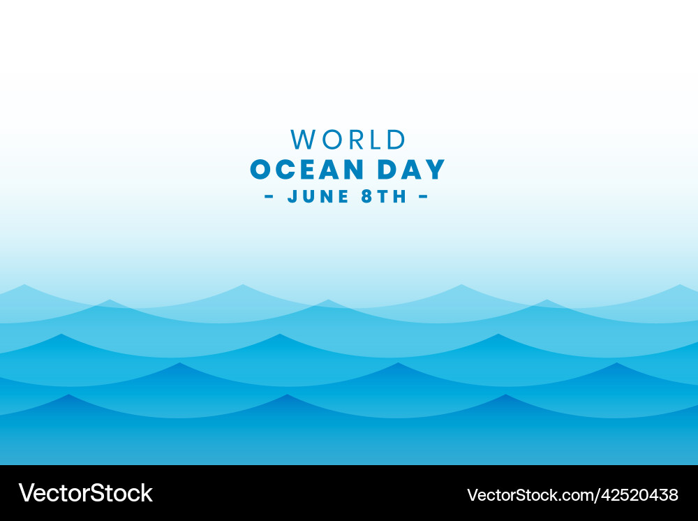 Sea waves world ocean day design background Vector Image