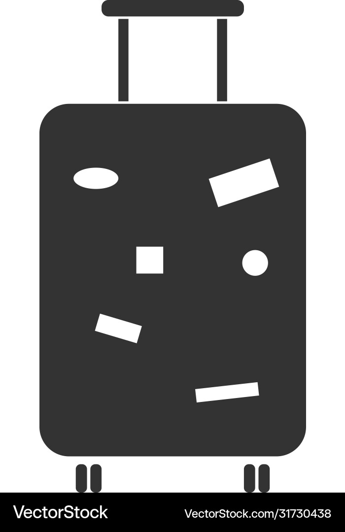 Travel luggage icon flat Royalty Free Vector Image