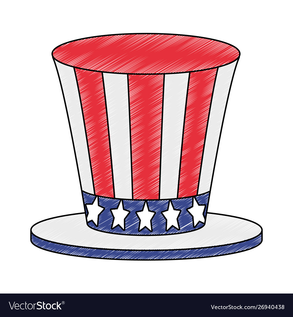 Uncle sam hat scribble Royalty Free Vector Image