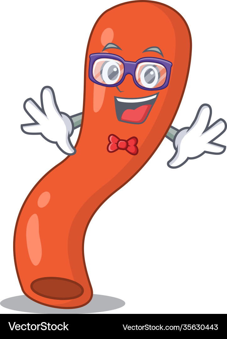 A cartoon drawing geek appendix wearing weird Vector Image