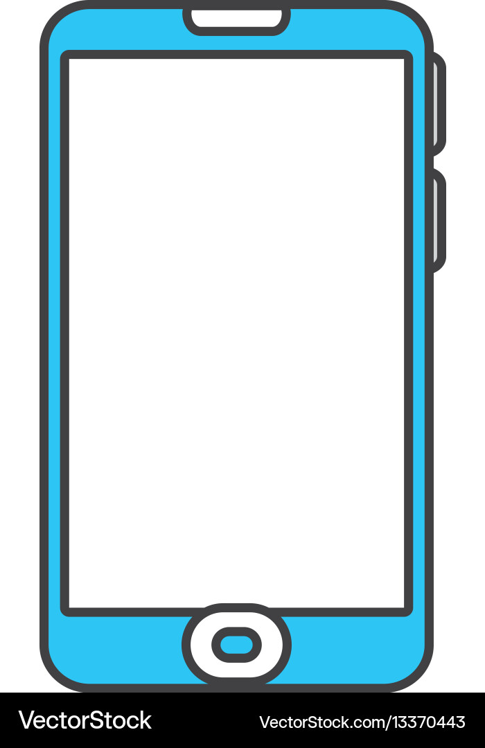 Color contour with modern cellphone Royalty Free Vector