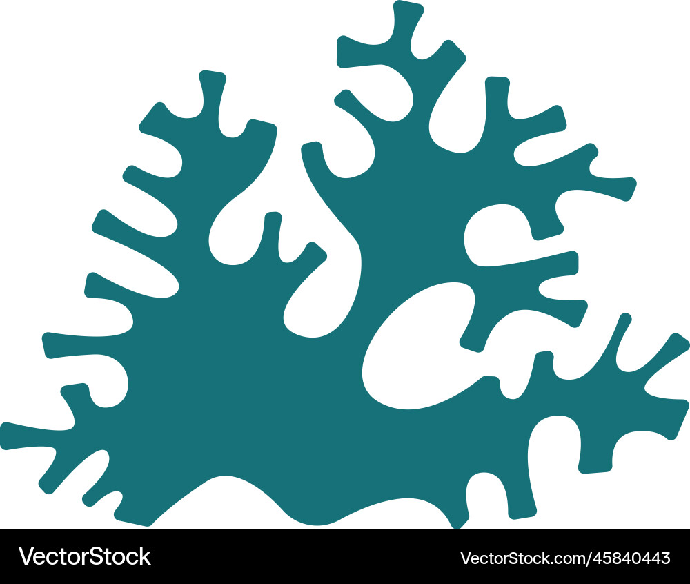 Coral reef for aquarium decorations flat icon Vector Image