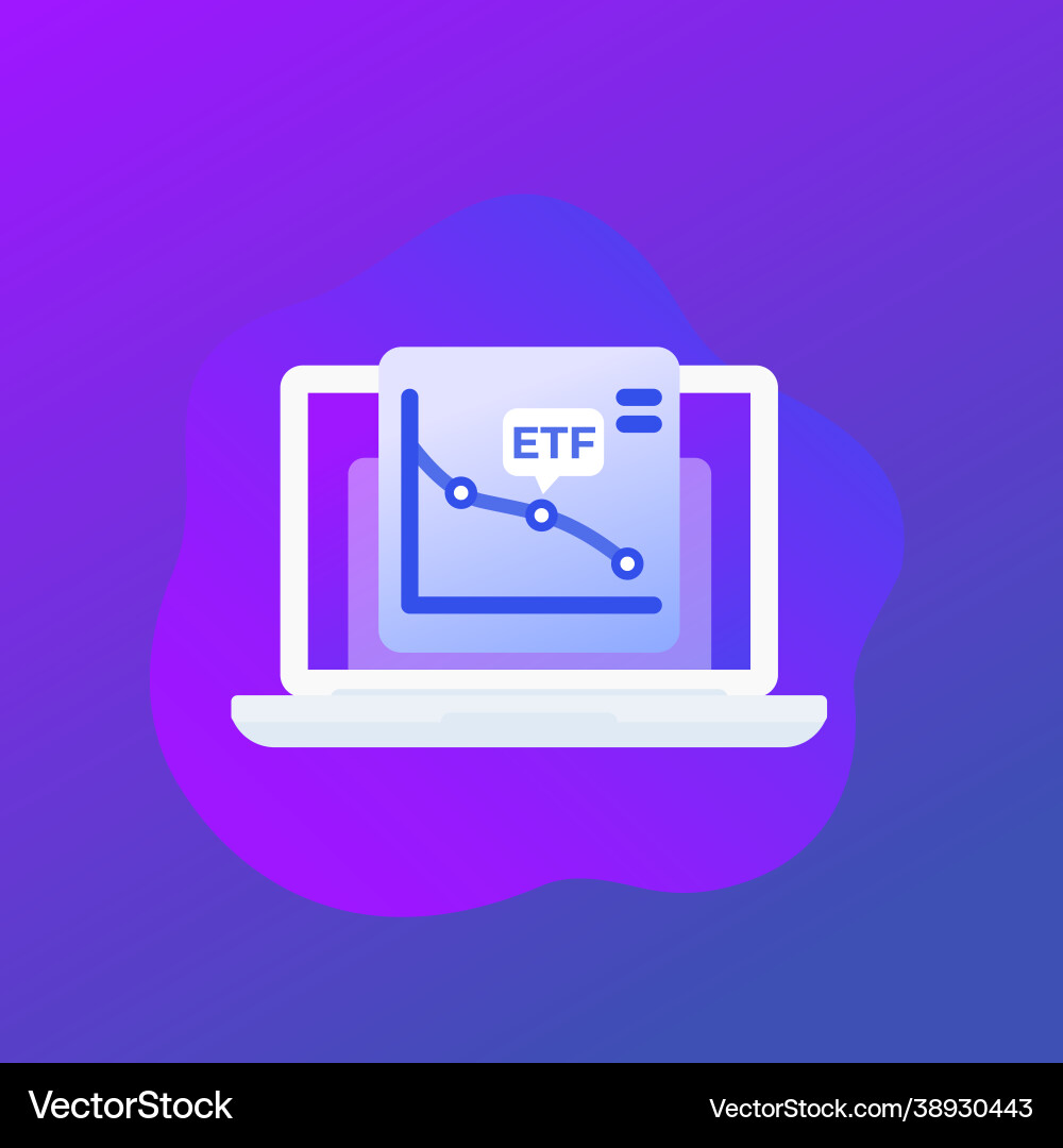Etf trading or exchange traded funds icon Vector Image