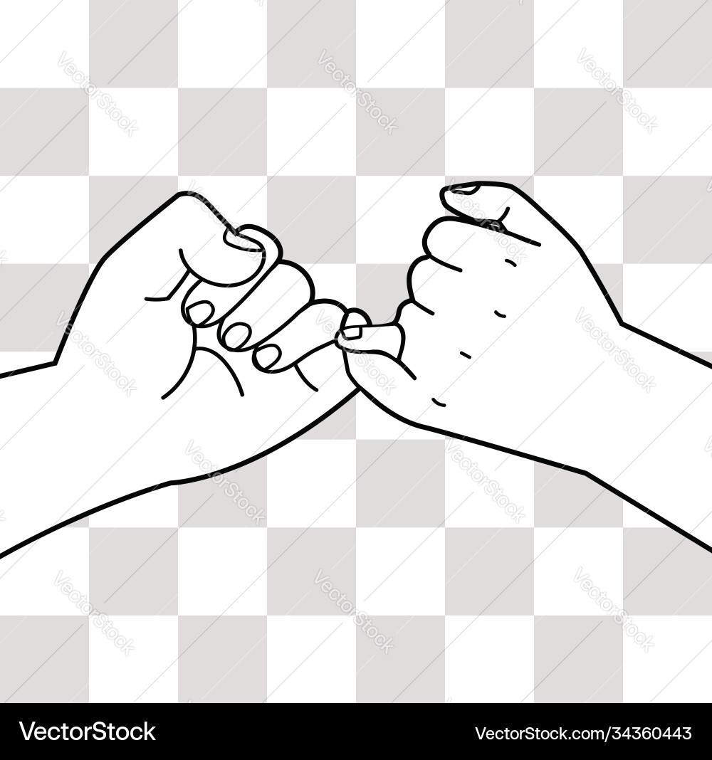 Hand promise sign with transparent Royalty Free Vector Image