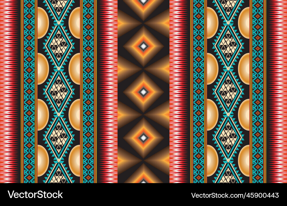 Ikat geometric folklore ornament with diamonds Vector Image