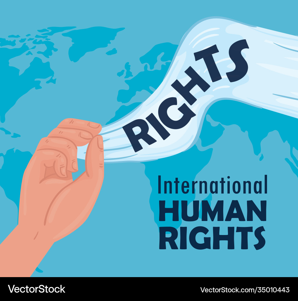 International human rights lettering poster Vector Image
