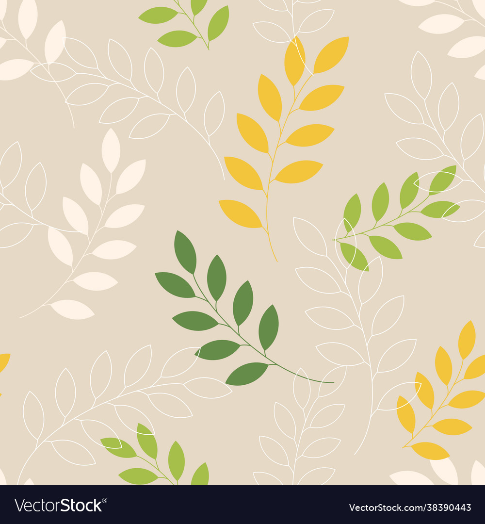 Leaf seamless pattern background Royalty Free Vector Image