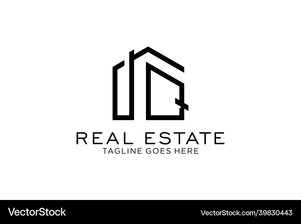 Letter q simple modern building architecture logo Vector Image