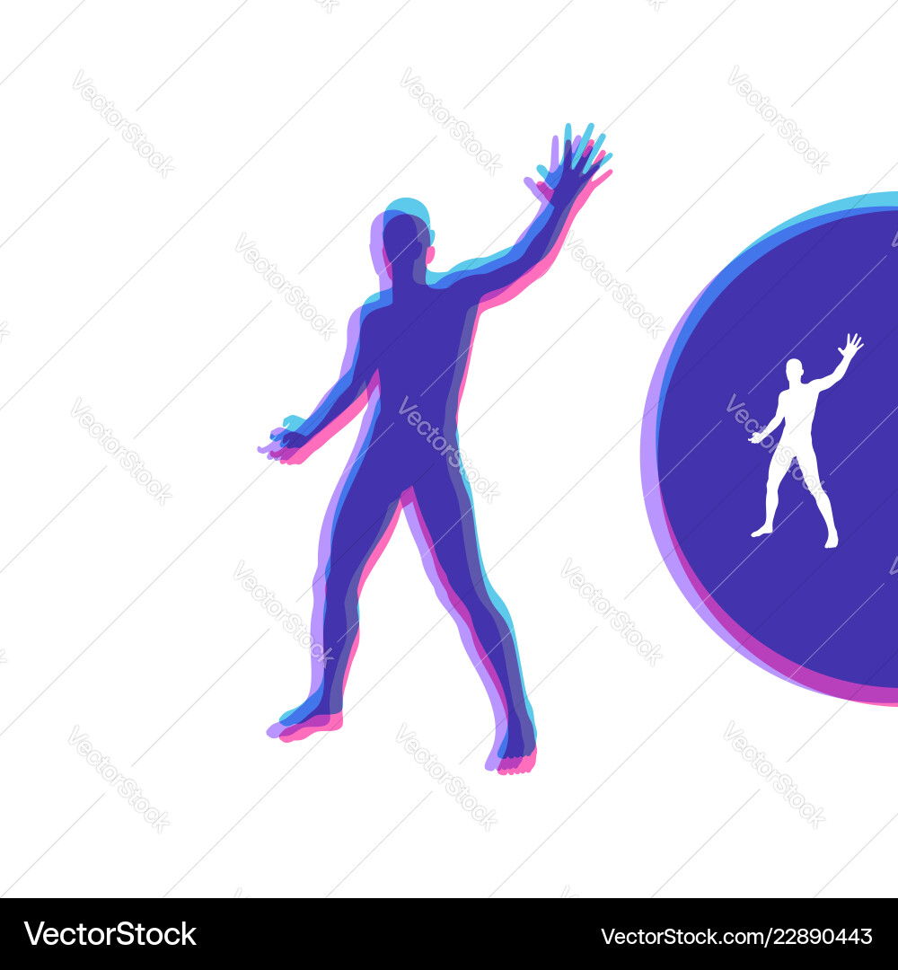 Man with hand up to stop human showing Royalty Free Vector
