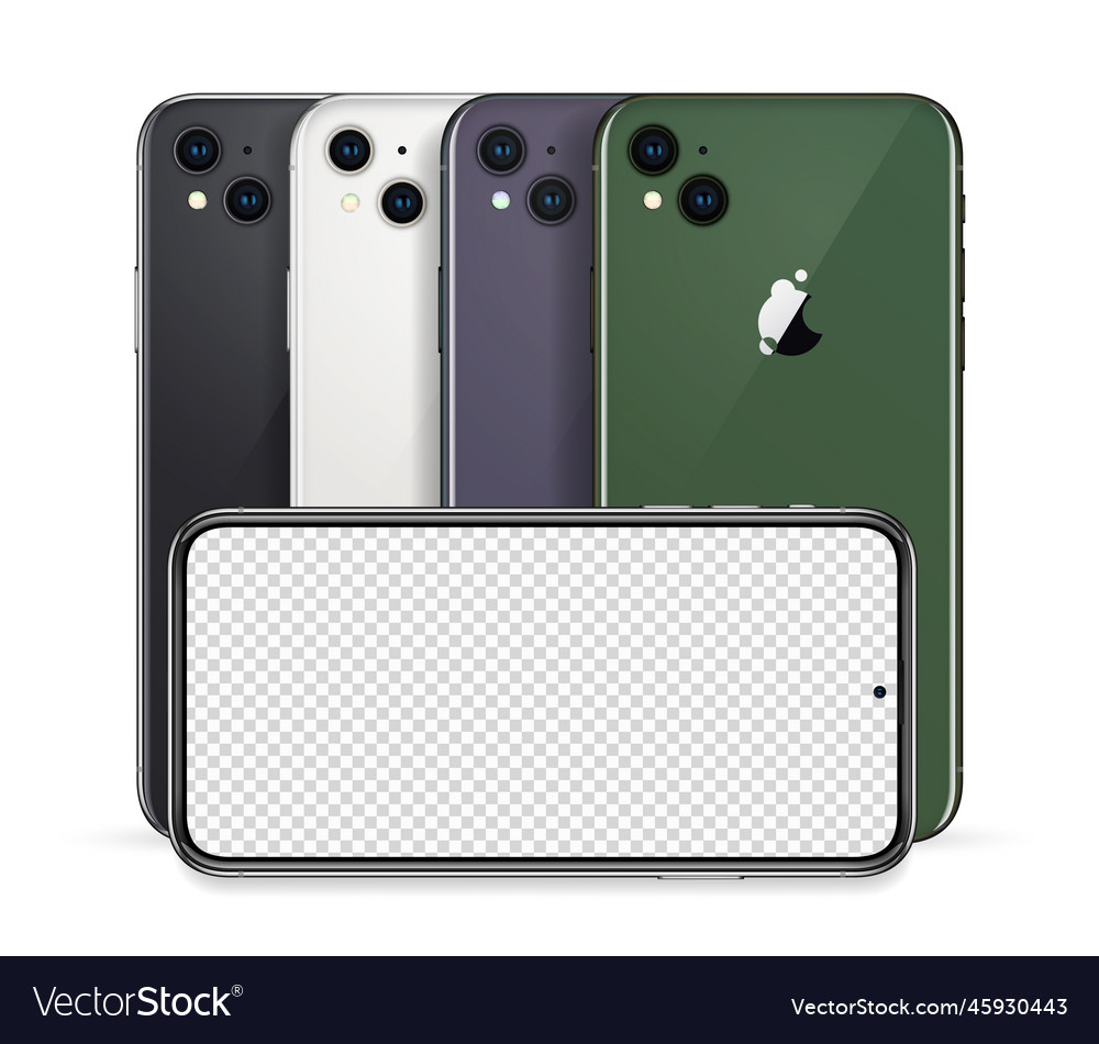 Mobile phone horizontal template with front Vector Image