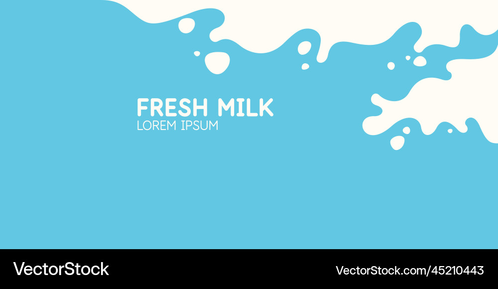 Modern poster fresh milk with splashes on a light Vector Image
