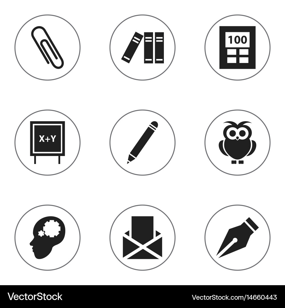 Set of 9 editable education icons includes Vector Image