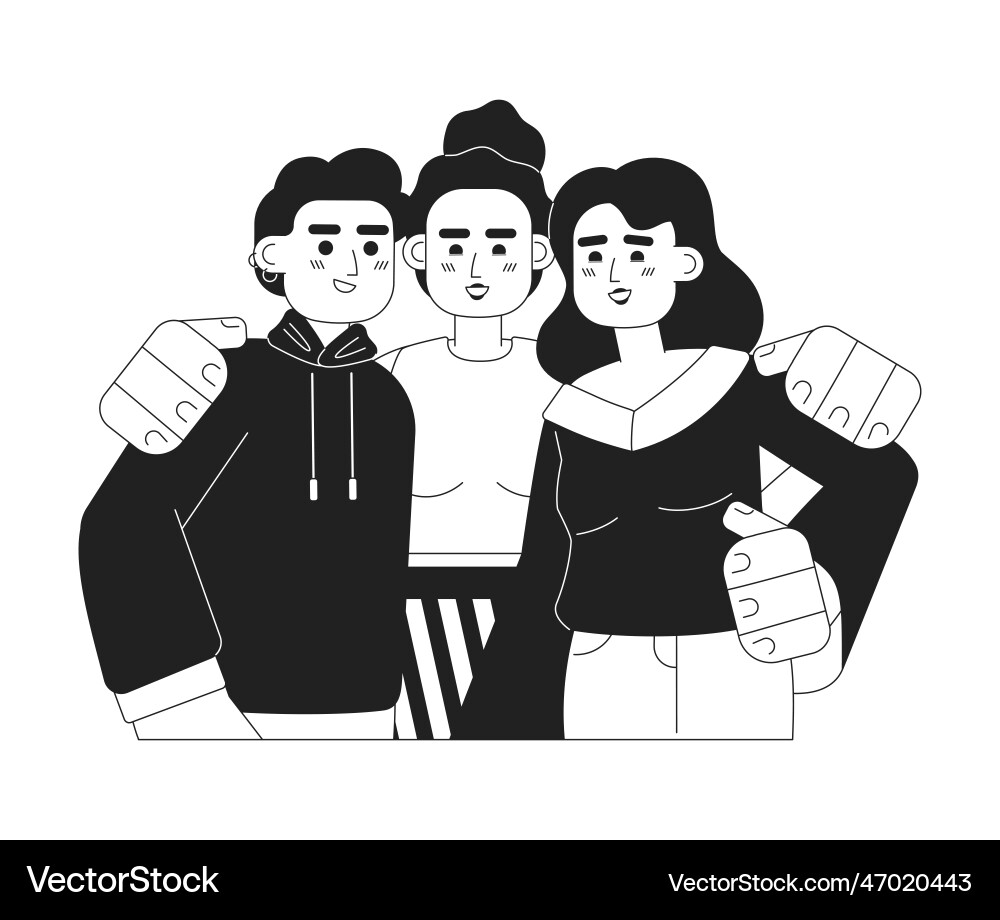 Surround yourself with good people 2d monochrome Vector Image