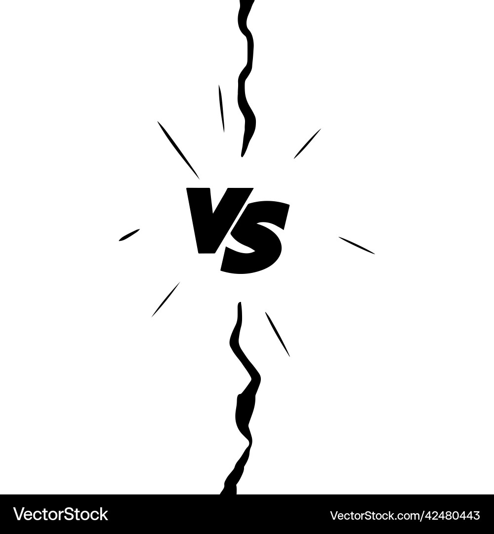 Versus or vs letters logo design in doodle style Vector Image