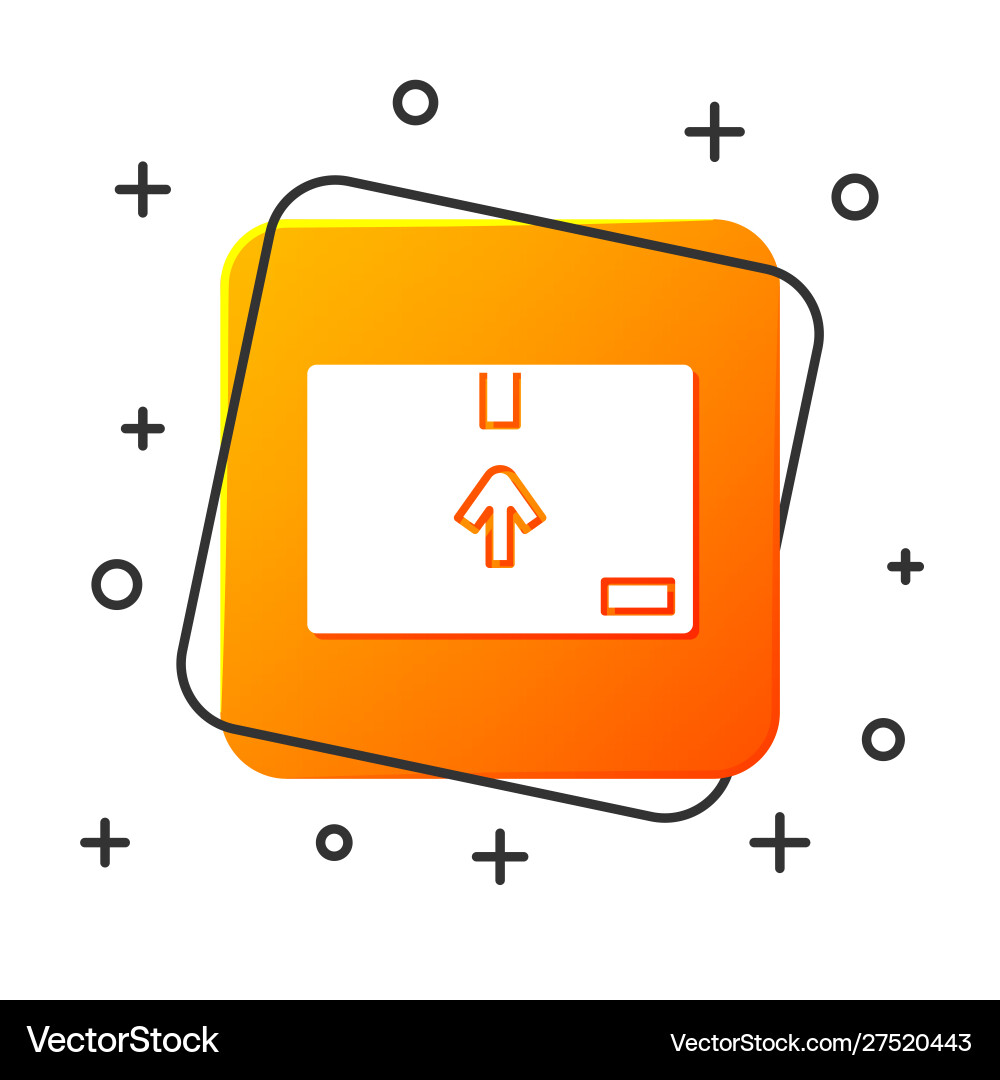 White cardboard box with traffic symbol icon Vector Image
