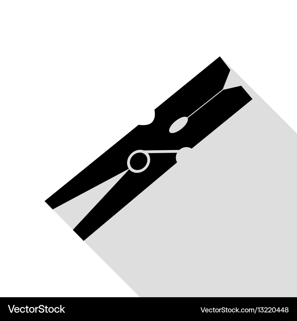 Clothes peg sign black icon with flat style Vector Image