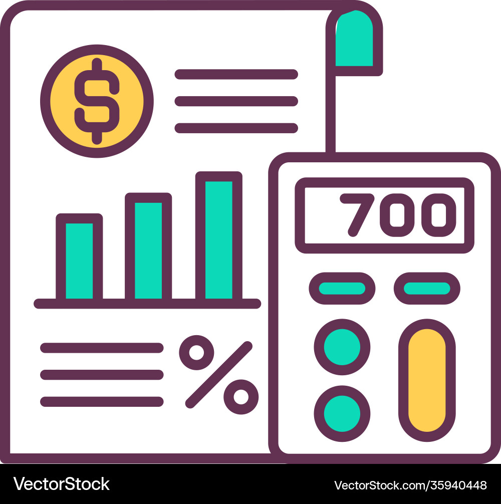 Cost reduction strategy rgb color icon Royalty Free Vector
