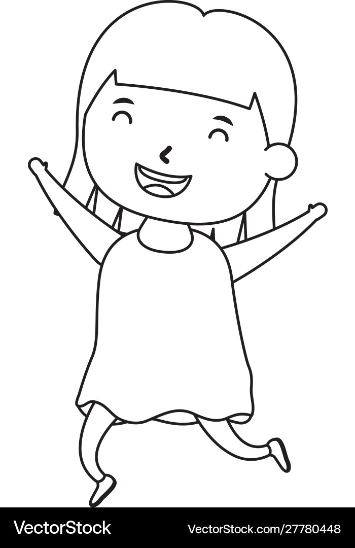 Cute little girl comic character Royalty Free Vector Image