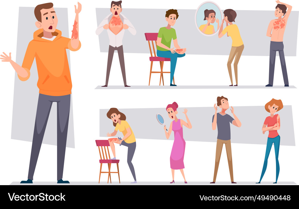 Damaged skin cartoon people with problem Vector Image
