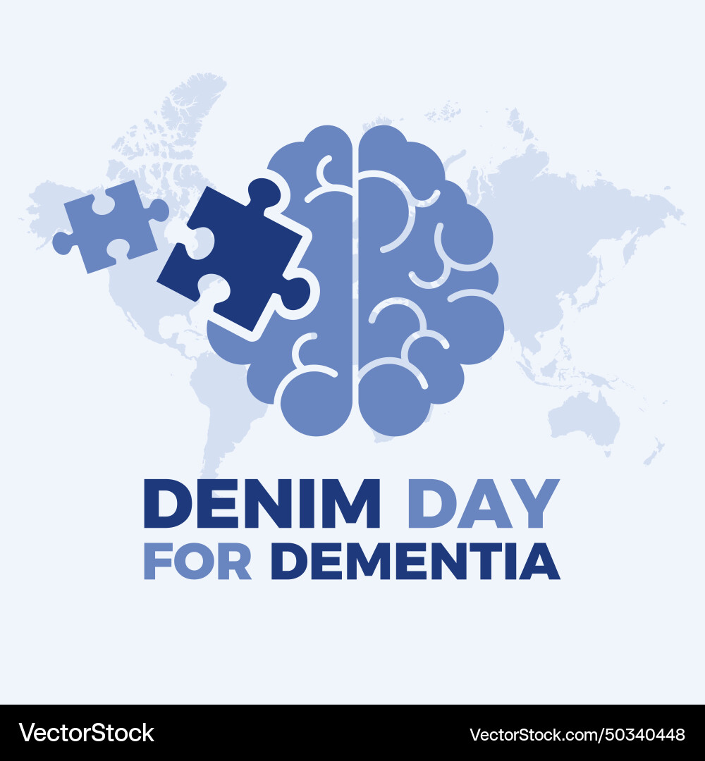 Denim day for dementia poster Royalty Free Vector Image