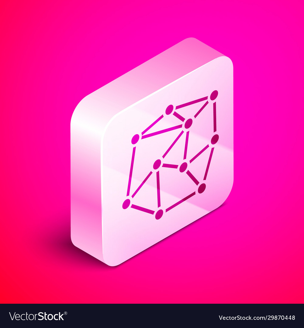 Isometric neural network icon isolated on pink Vector Image Isometric neural network icon isolated on pink Vector Image