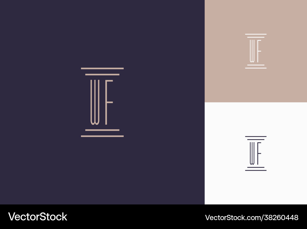 Mf monogram initials design for law firm logo Vector Image