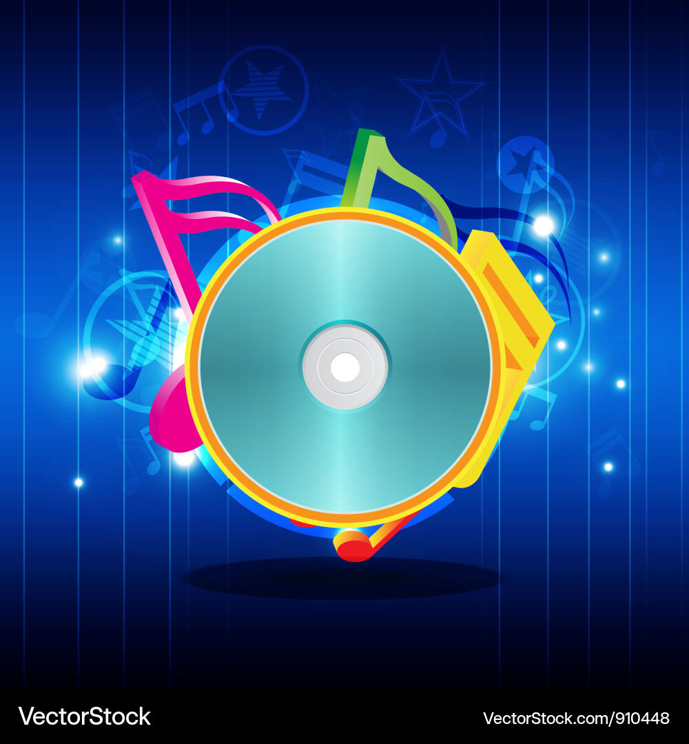 Music disk with festival background Royalty Free Vector