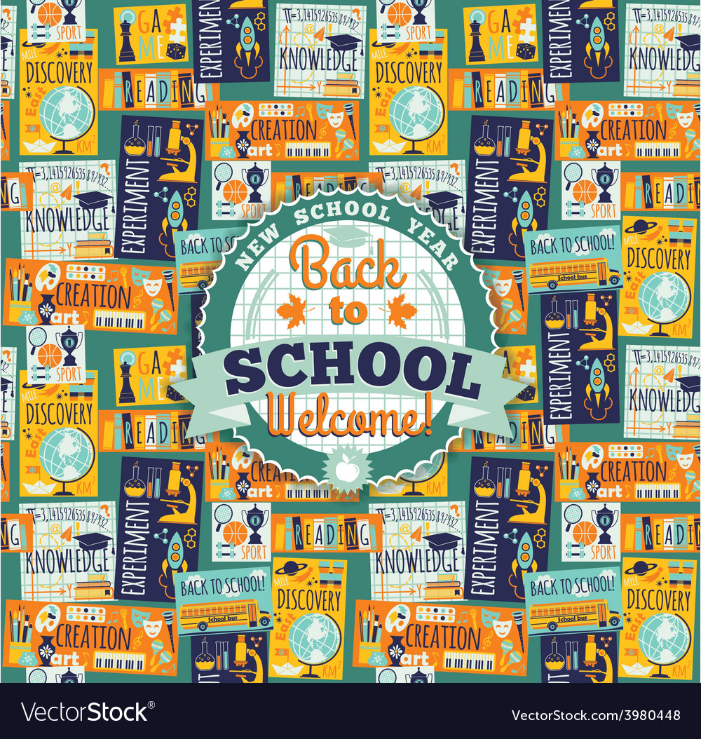 School pattern Royalty Free Vector Image - VectorStock