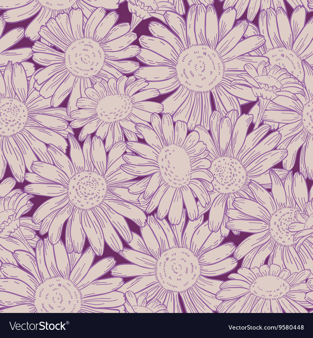 Seamless daisy pattern Royalty Free Vector Image