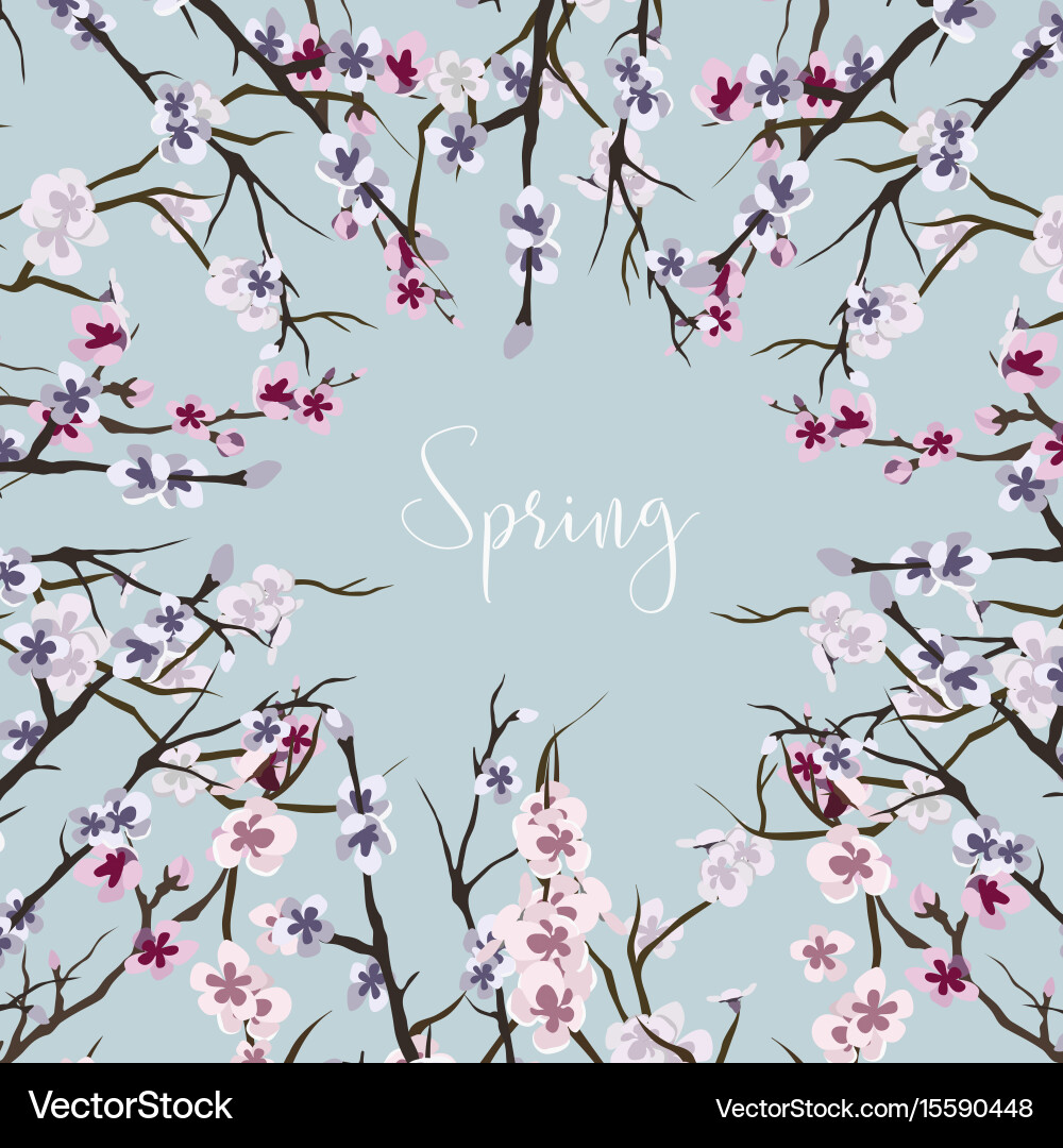 Set of sakura japan cherry Royalty Free Vector Image
