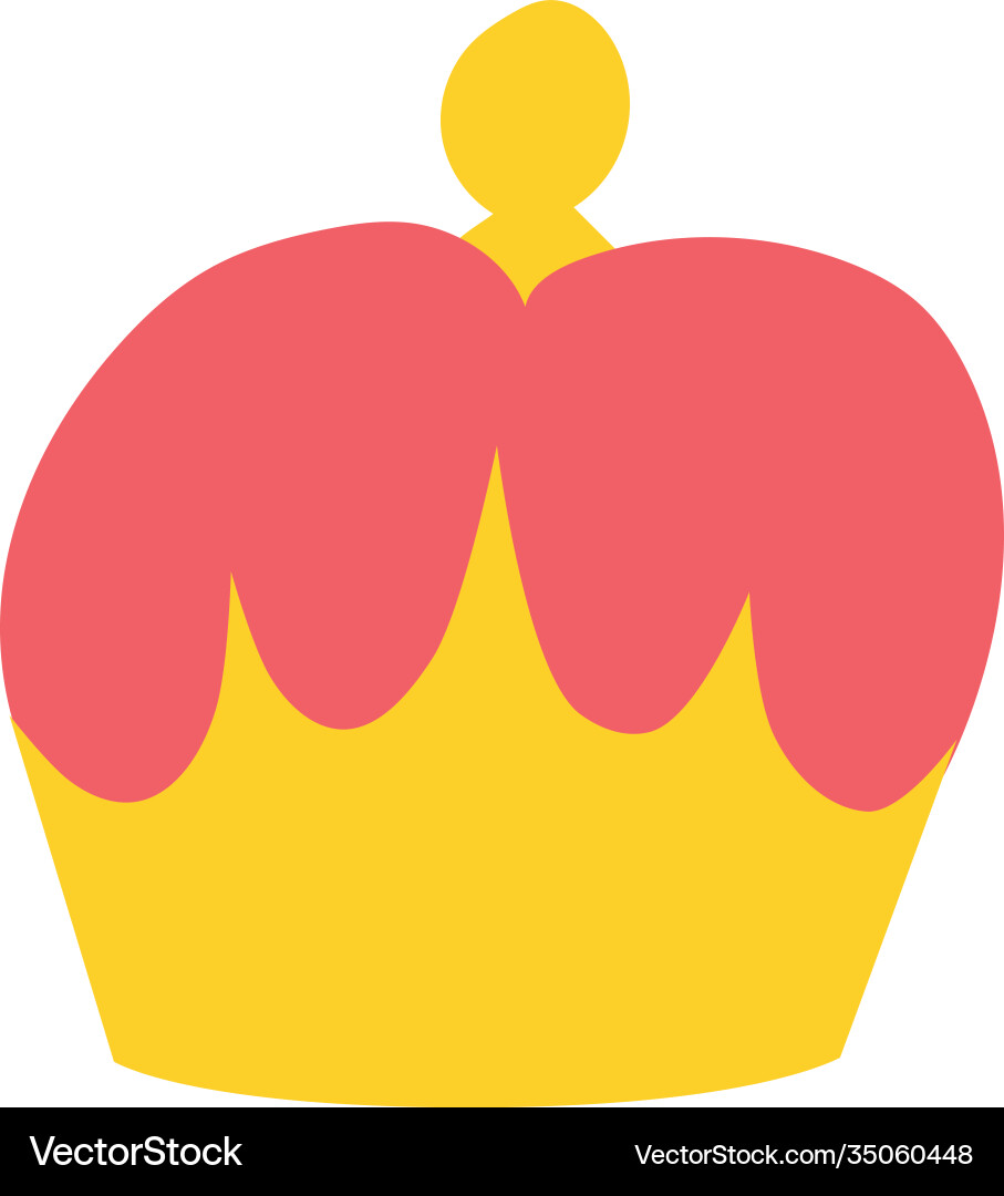 Sticker one crown gold color over white Royalty Free Vector