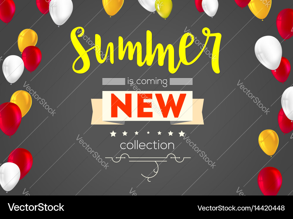 Summer new collection banner vintage style text Vector Image