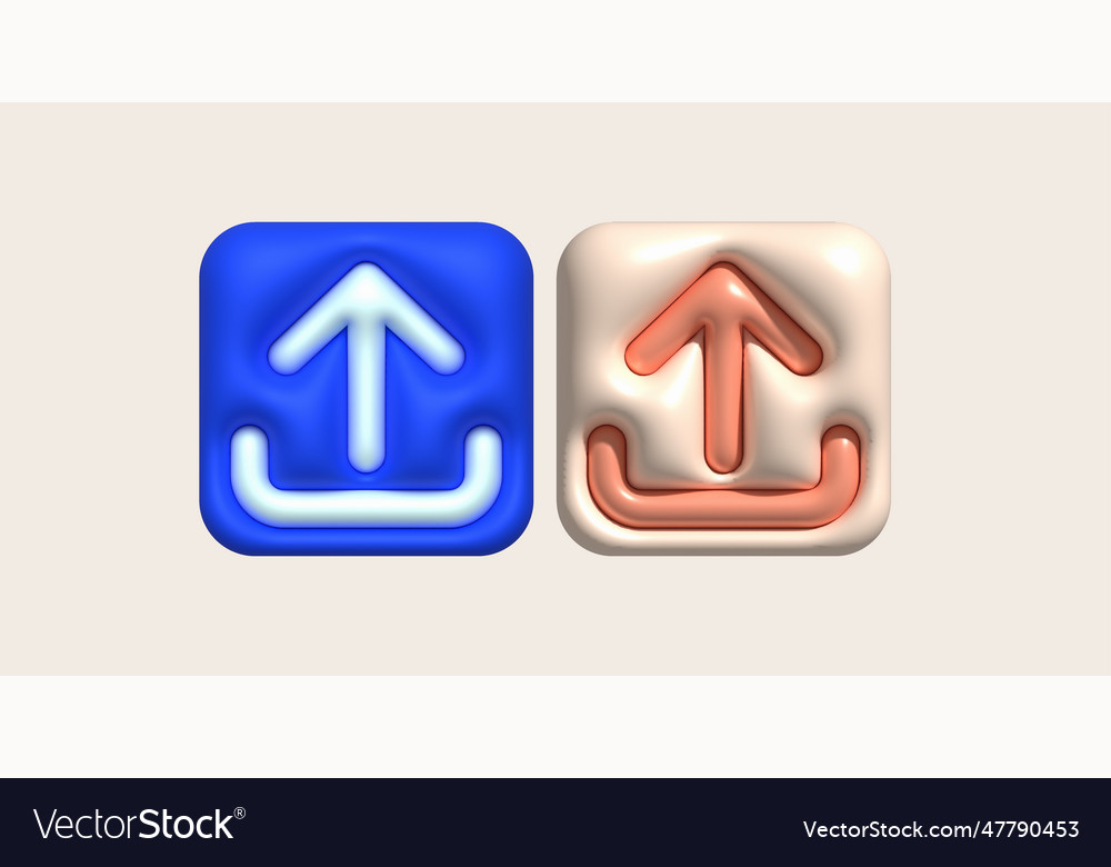 3d icon data upload loading symbol Royalty Free Vector Image