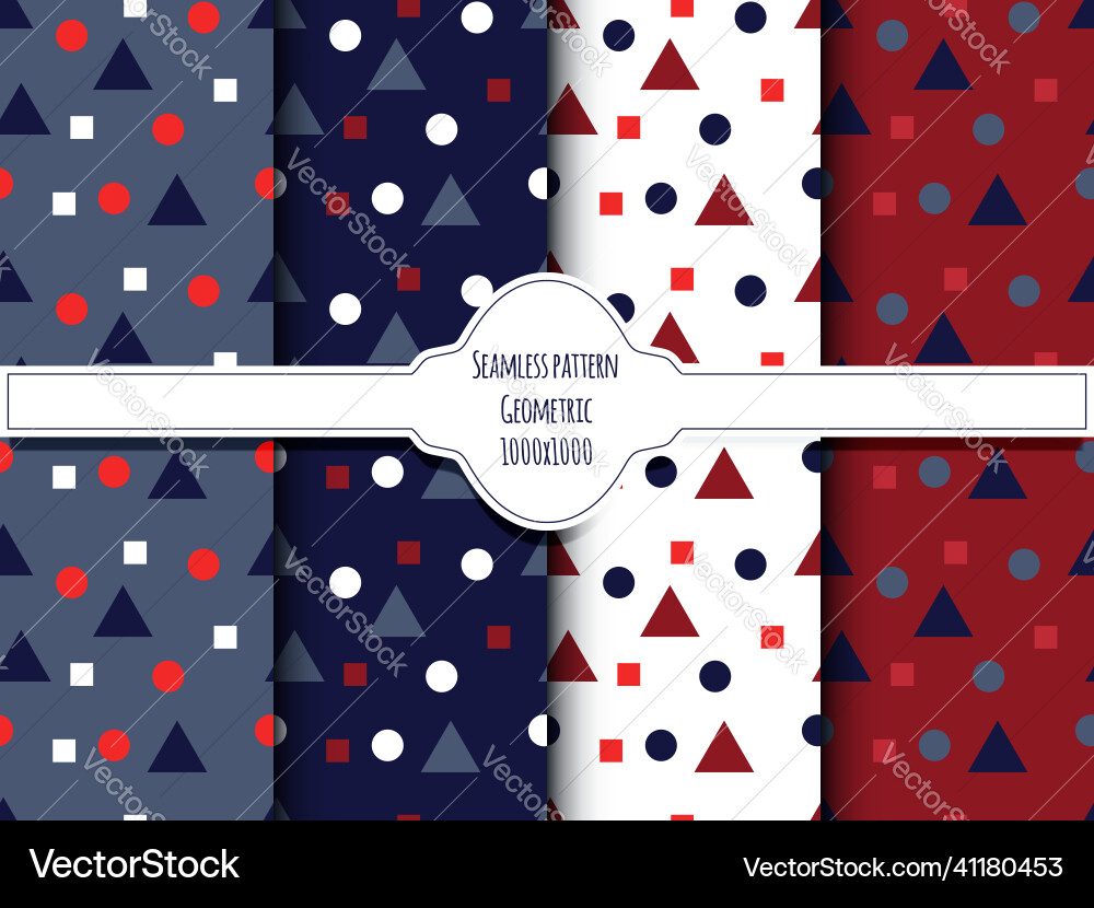 A set of seamless patterns with geometric shapes Vector Image