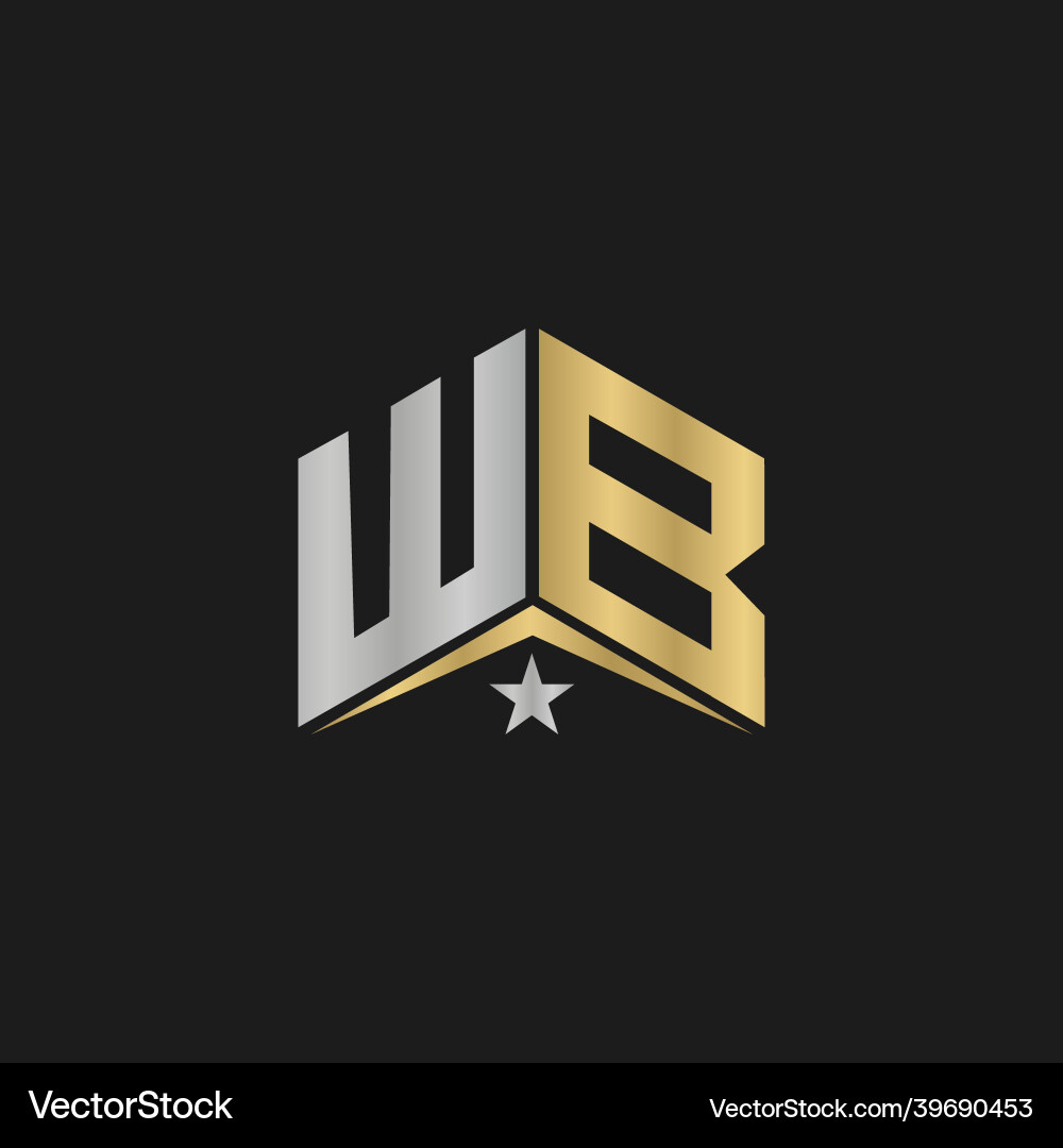 Alphabet initials logo wb w and b Royalty Free Vector Image