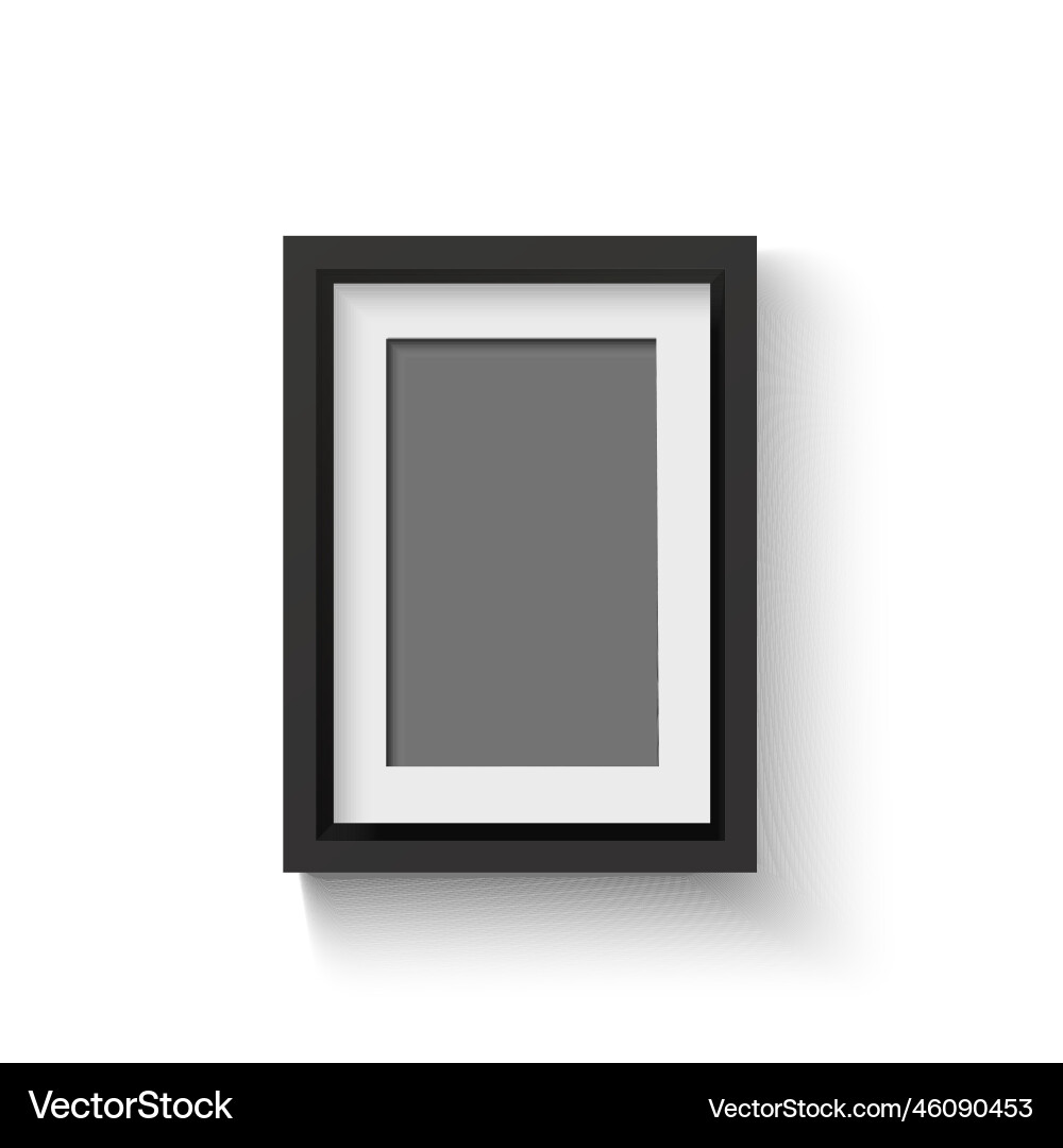 Black blank photo frame set empty pictures Vector Image