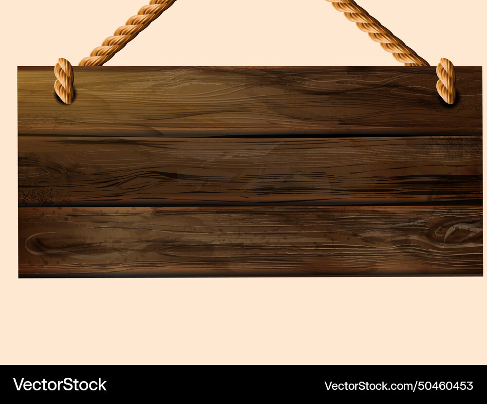 Blank hanging wood plank sign Royalty Free Vector Image