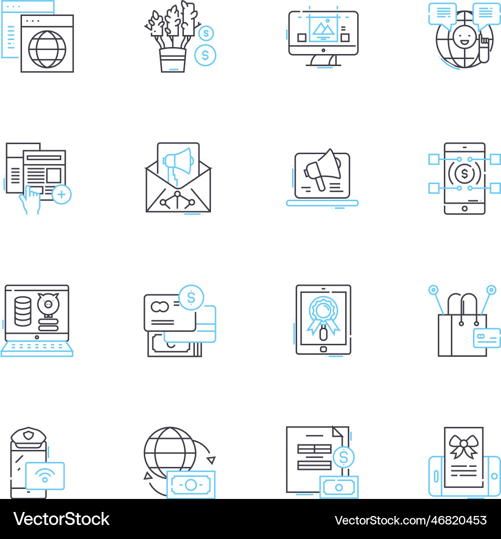 Consumer research linear icons set demographics Vector Image