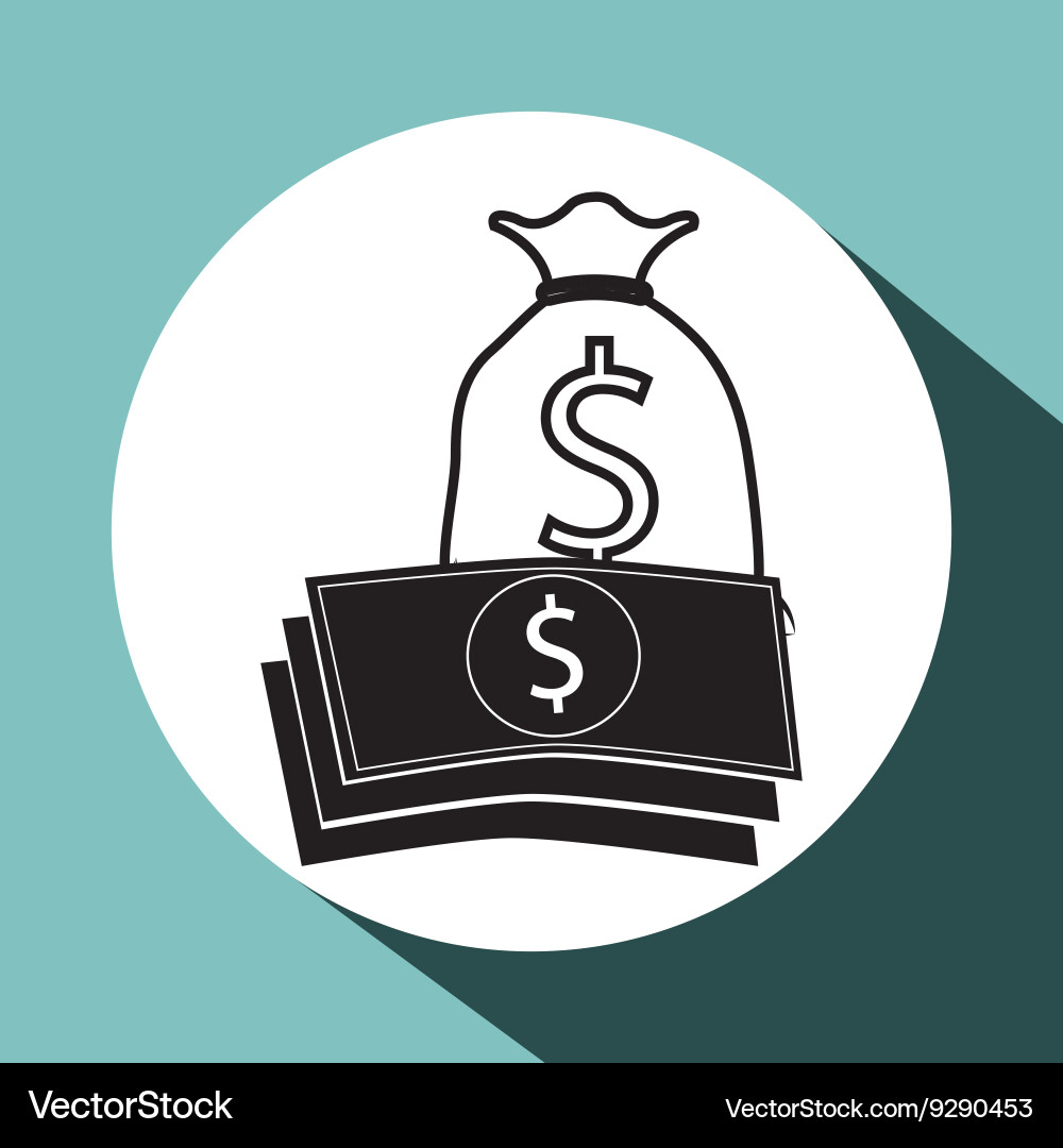 Financial item design money icon flat Royalty Free Vector