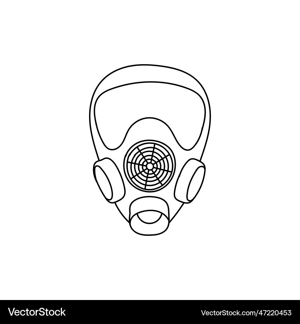 Gas mask face line simple logo Royalty Free Vector Image